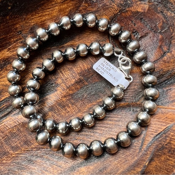 Hand Crafted | Jewelry | 925 Sterling Silver 8mm Pearl Hand Strung ...